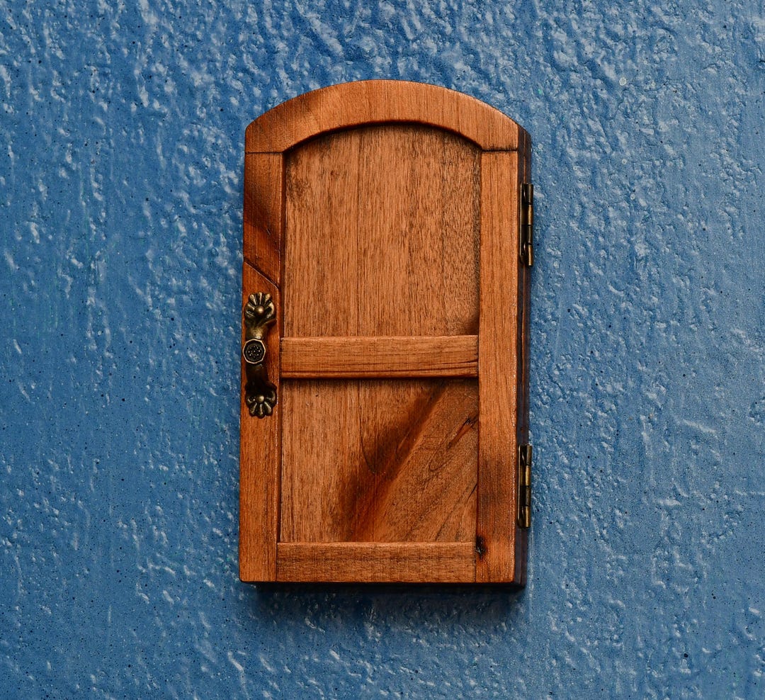 Stained Alder Wood #O23 Outlet Cover Door, Troll or Fairy Door, Hidden ...