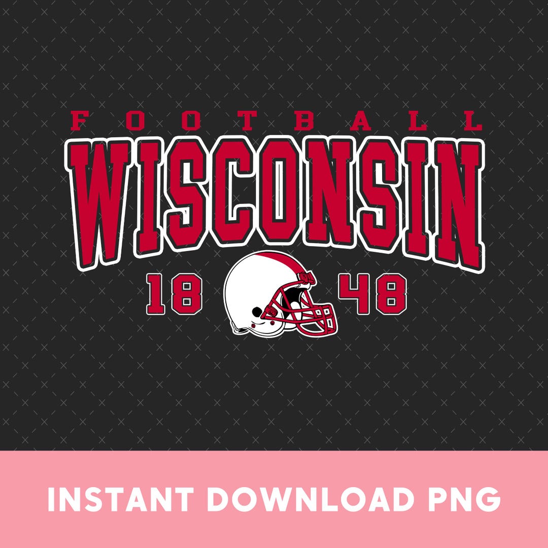 Wisconsin Football PNG, Retro Varsity Sports Design, Vintage Game Day ...
