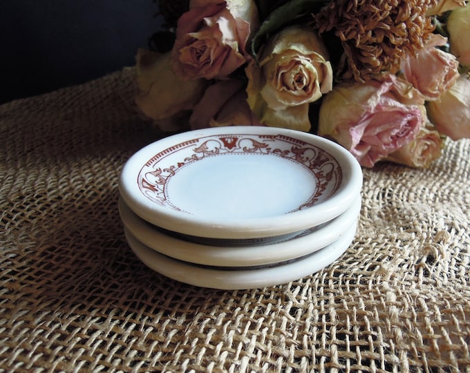 Three Vintage Butter Pat Dishes / Ironstone Butter Pats / American ...