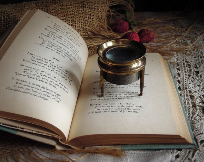 Vintage Map Reader Loupe Magnifying Glass / Brass Van Cort Instruments ...