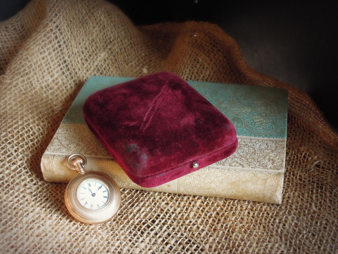 Vintage / Antique Victorian Velvet Watch Case Box / Victorian Jewelry ...
