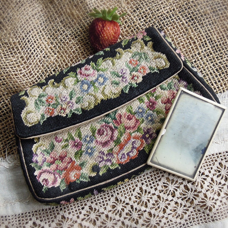 Antique Petit Point Coin Purse - Etsy
