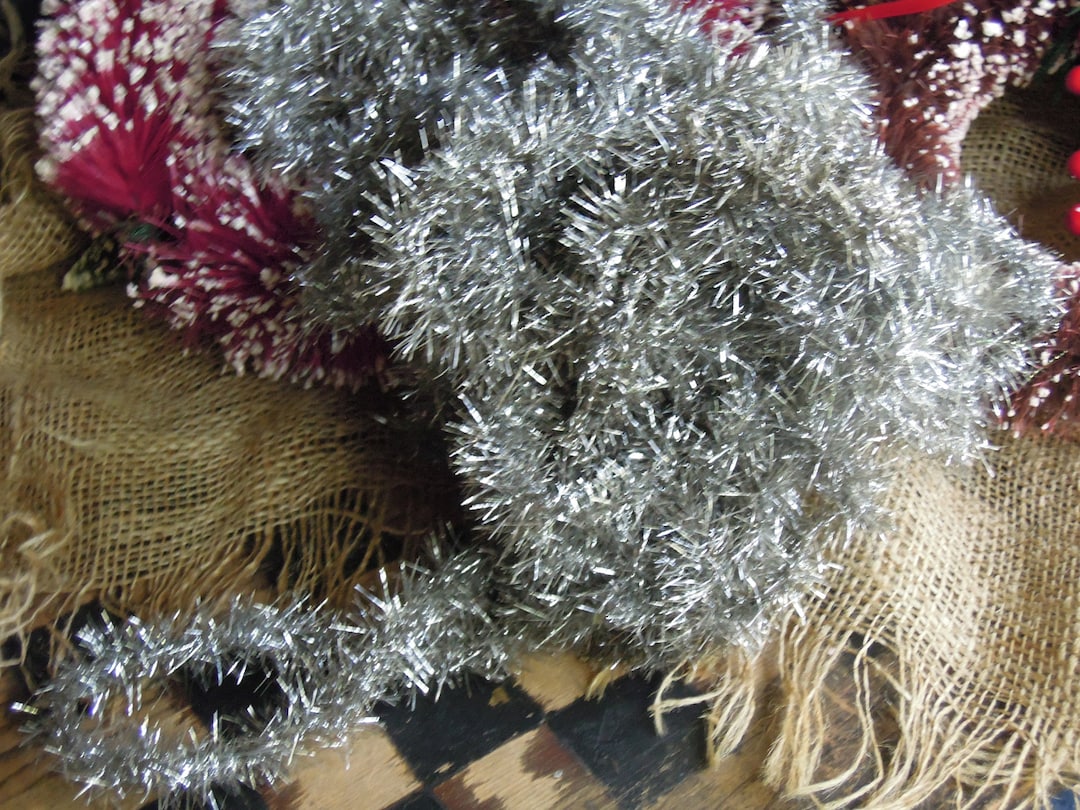 Vintage Silver Lametta Tinsel Garland / 296 Long / Metal Christmas Tree ...