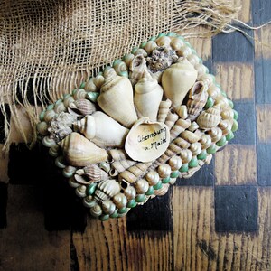 Vintage Encrusted Shell Box Art / Sea Shell Trinket Box / Shell ...