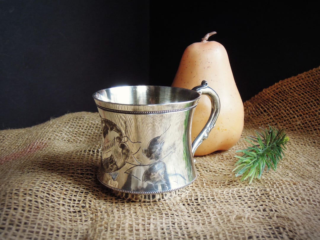 Antique Victorian Silver Plate Cup / Baby Cup / Aesthetic Movement ...