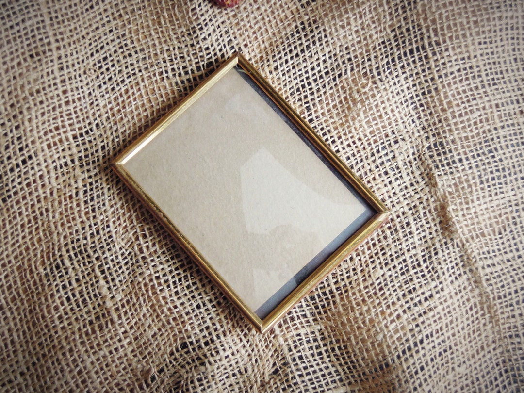 Antique Gold Rectangular Picture Frame / Antique Frame / Convex Glass ...