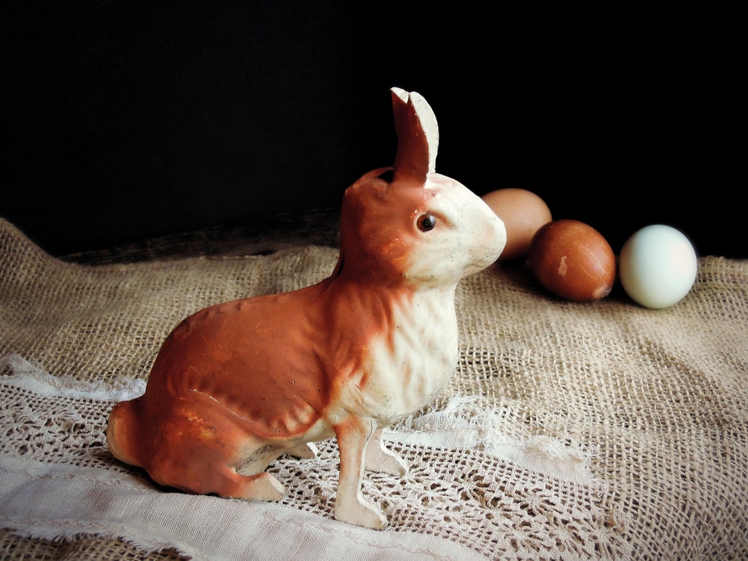 Large 7.5" Antique Papier-mache German Rabbit / Bunnies / Papier-mâché ...