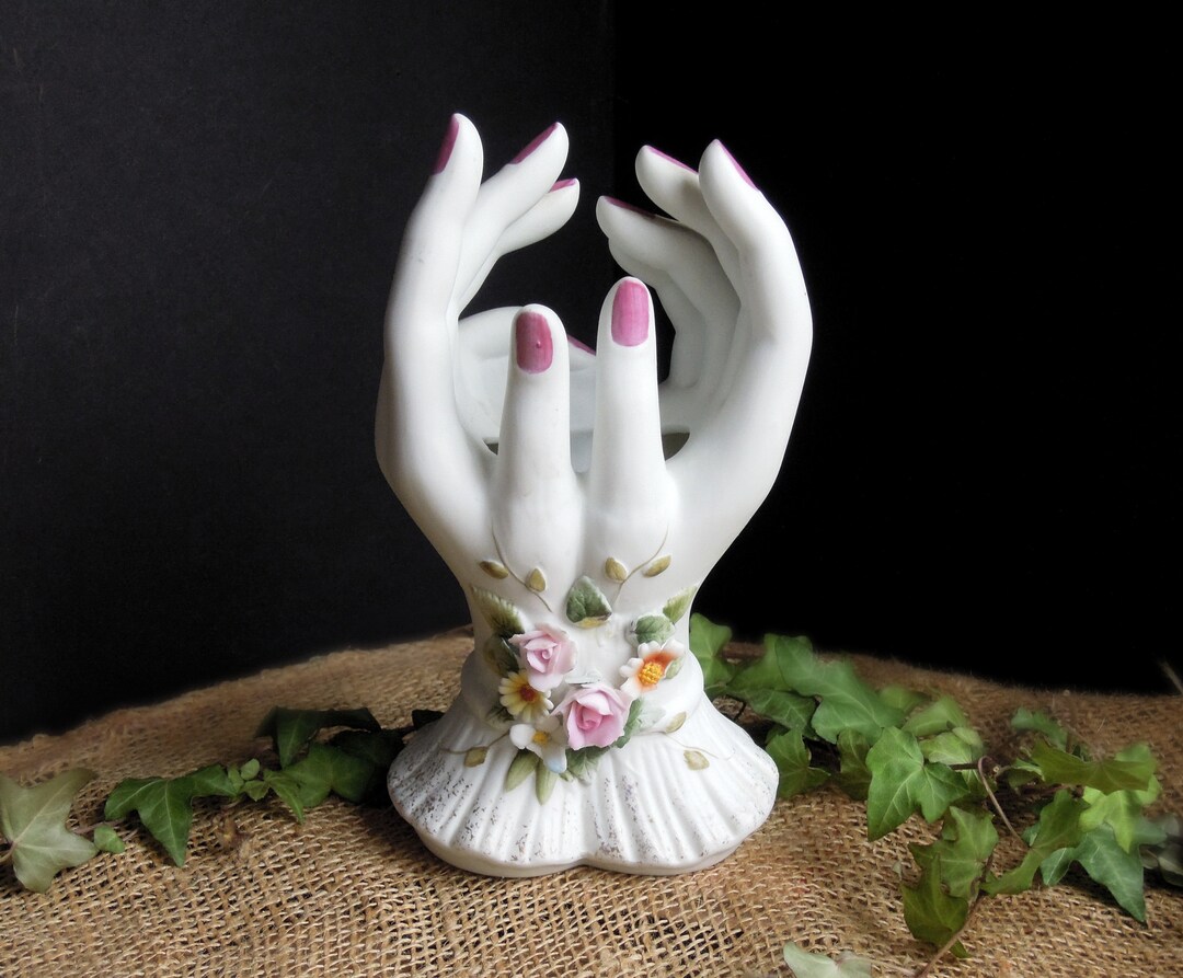 Vintage Bisque Hand Vase / Display Hand Jewelry Hand Vase / Made in Japan Lefton - Etsy