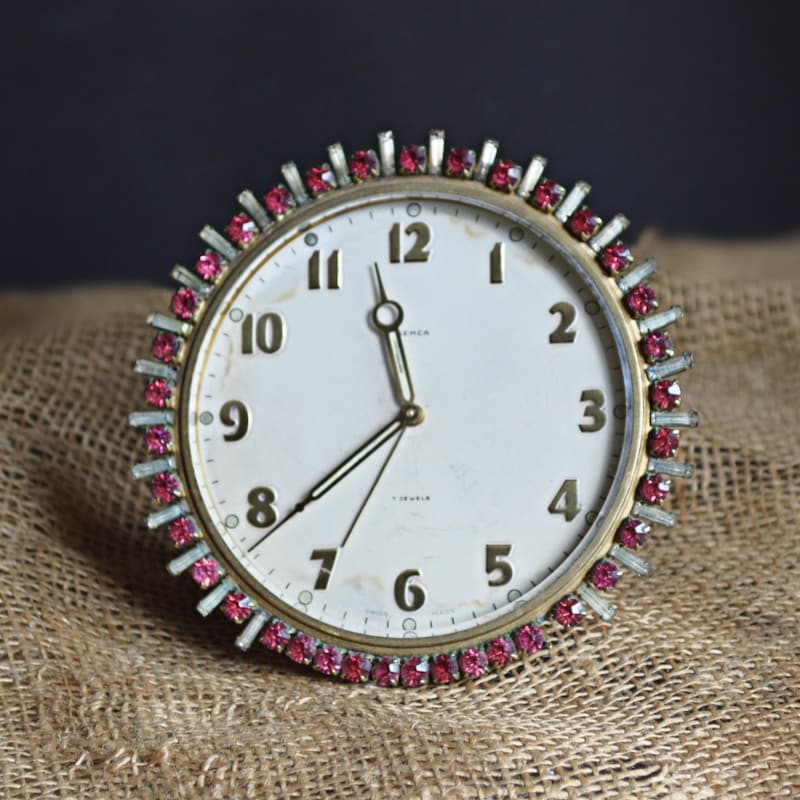 Rhinestone Clock - Etsy