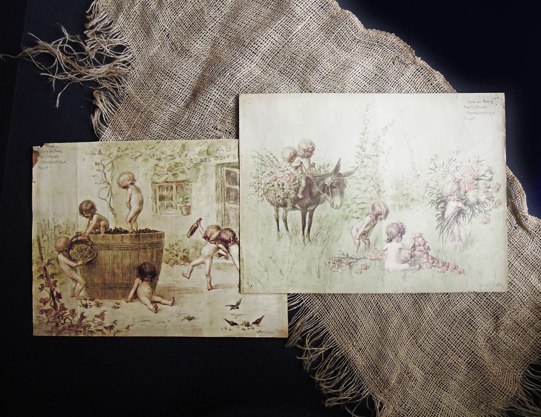Two Antique French Georges Redon Foyot Café De Paris / Pre Catelan ...