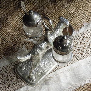 Vintage Victorian Style Condiment Set Cruet Serving / Silver - Etsy