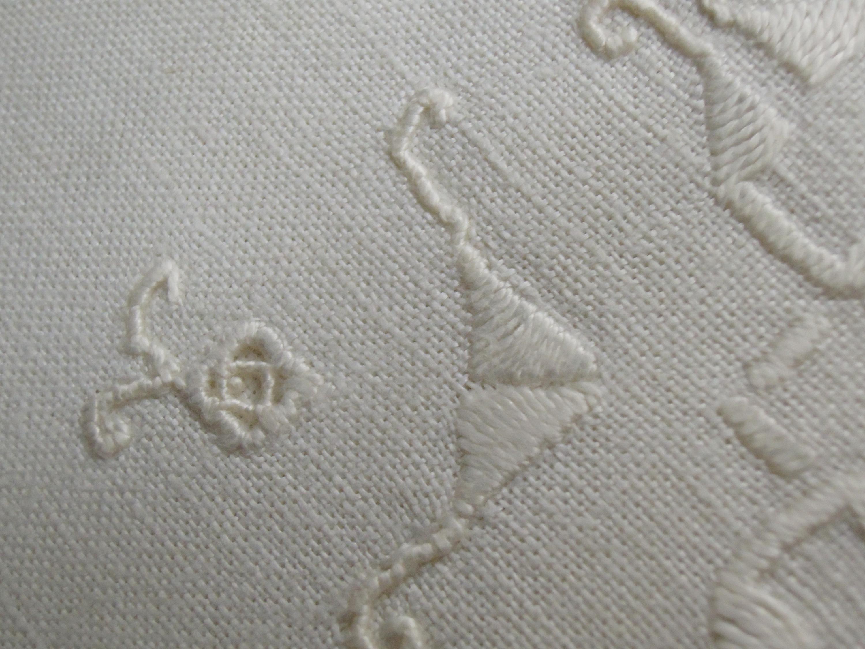 Ten Antique Napkins Linen Cut Work Embroidered Napkins / White Cotton ...