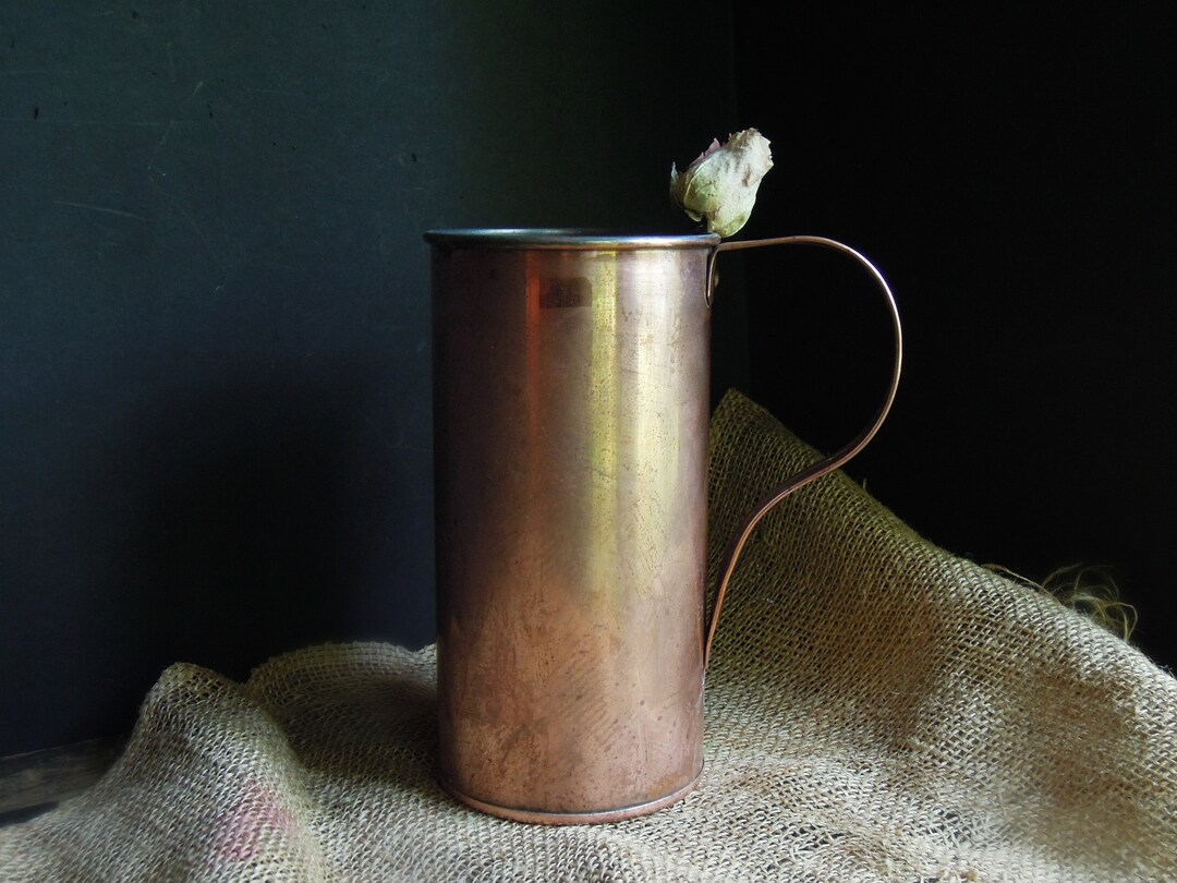 Antique French Copper Measuring Tanker Cup / Handled Cup / 1.5 Litre ...