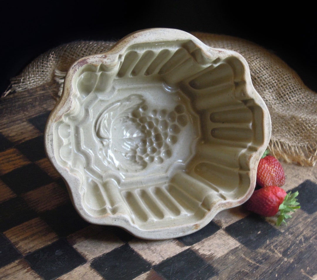 Antique Ironstone Mold Grape Design / Ironstoneice Cream Mold Jello ...