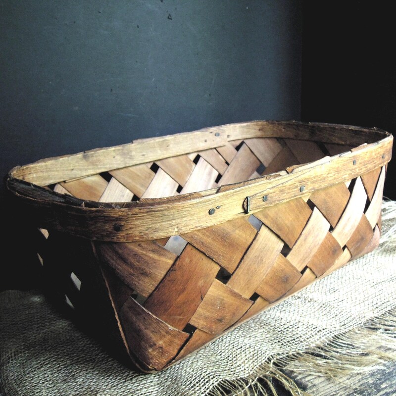 Wood Slat Basket - Etsy