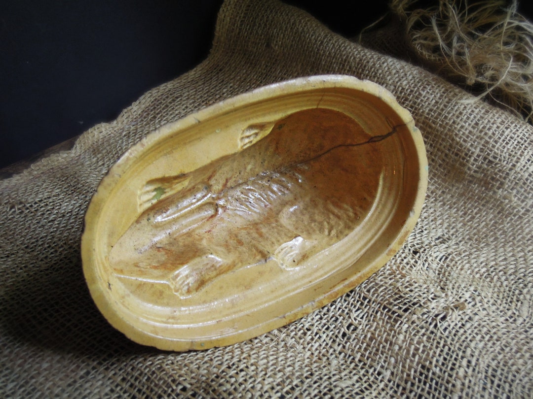 Antique Ironstone Mold of a Rabbit Bunny / Ironstone Jello Mould ...