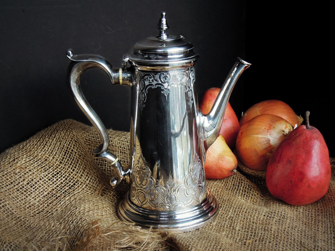 Antique 1880 Silver Plate Coffee Teapot / George Richmond Collis & Co ...