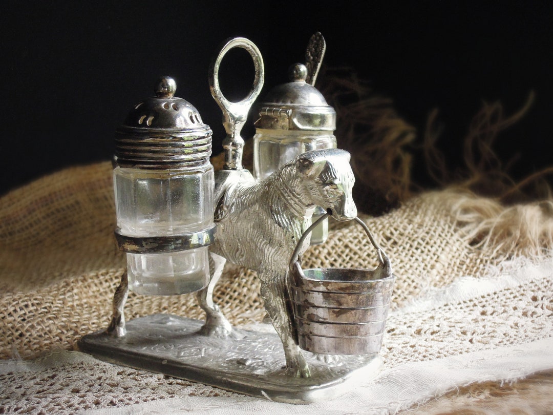 Vintage Victorian Style Condiment Set Cruet Serving / Silver - Etsy