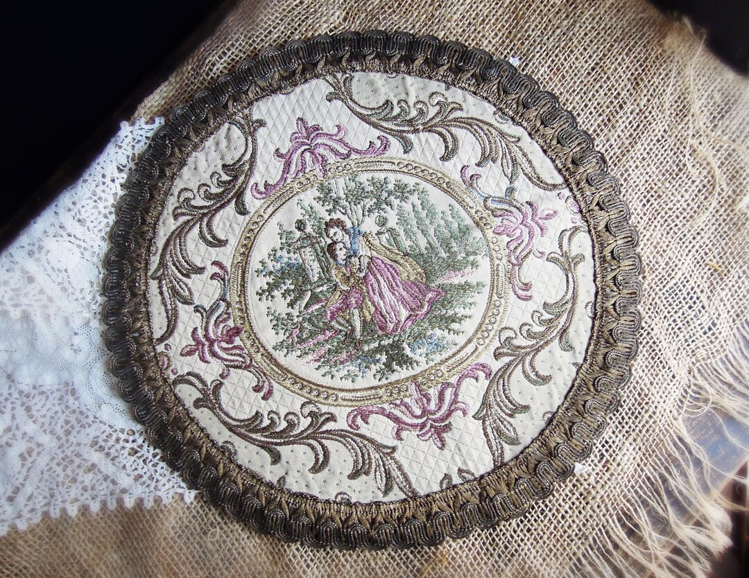 Vintage Antique Doily Brocade Metallic Trim Doily / Tea Doily / Antique ...