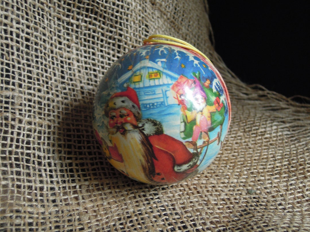 Antique German Christmas Candy Container Ball Paper Mache Ball / German ...