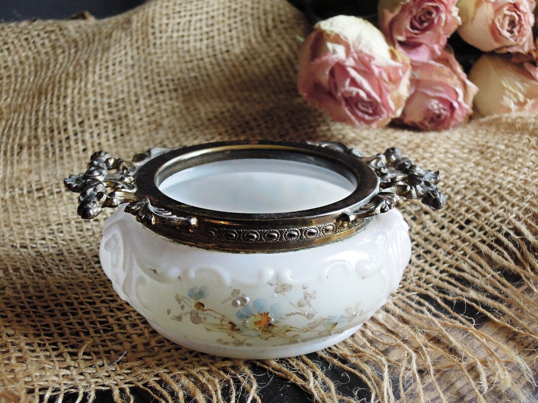 Antique Wave Crest Ormolu Handled Pin Dish / Wavecrest Trinket Box ...