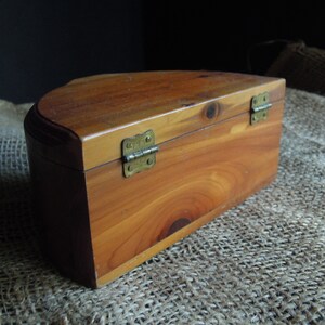 Vintage Wood Box Half Moon Display Box / Trinket Box / Jewelry Box - Etsy