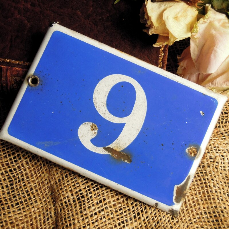 French Enamel Number - Etsy
