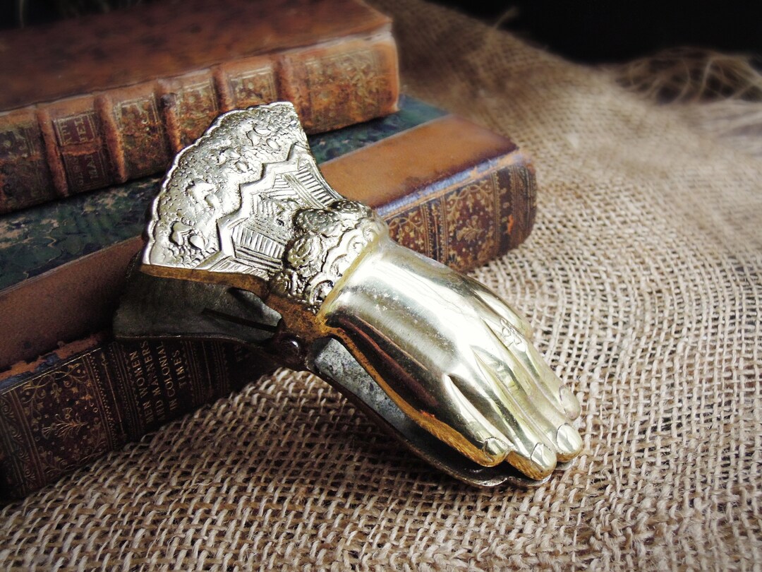 Vintage Brass Letter Clip / Antique Hand Letter Clip / Note Clip ...