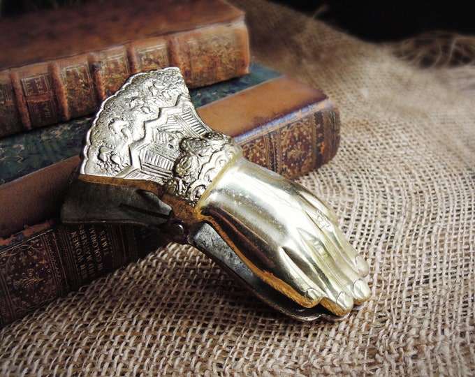 Vintage Brass Letter Clip / Antique Hand Letter Clip / Note Clip ...