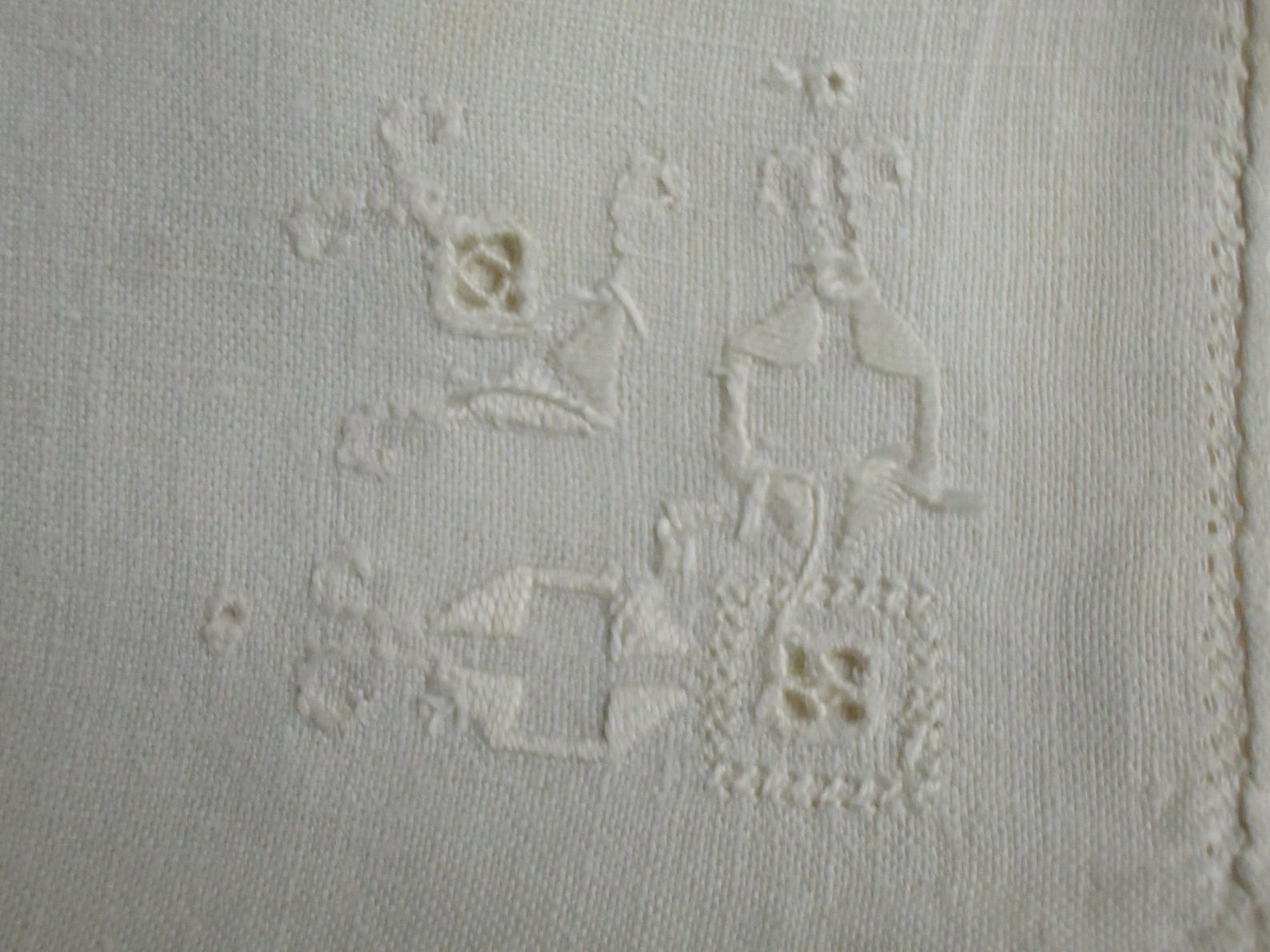 Ten Antique Napkins Linen Cut Work Embroidered Napkins / White Cotton ...
