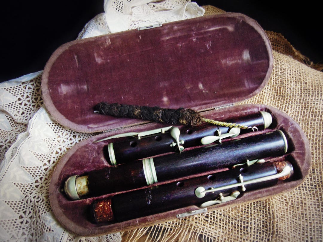 Antique 1800s Wood Flute in Original Velvet Covered Case - Etsy