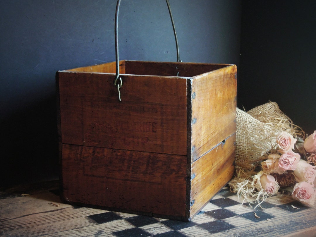 Vintage Standard Oil Crate Wood Box Industrial Wood Tote ...