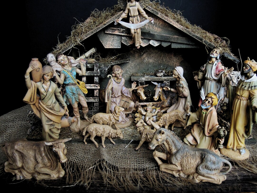 20 Vintage Fontanini Lighted Nativity 7 & 8 Depose Spider Nativity ...