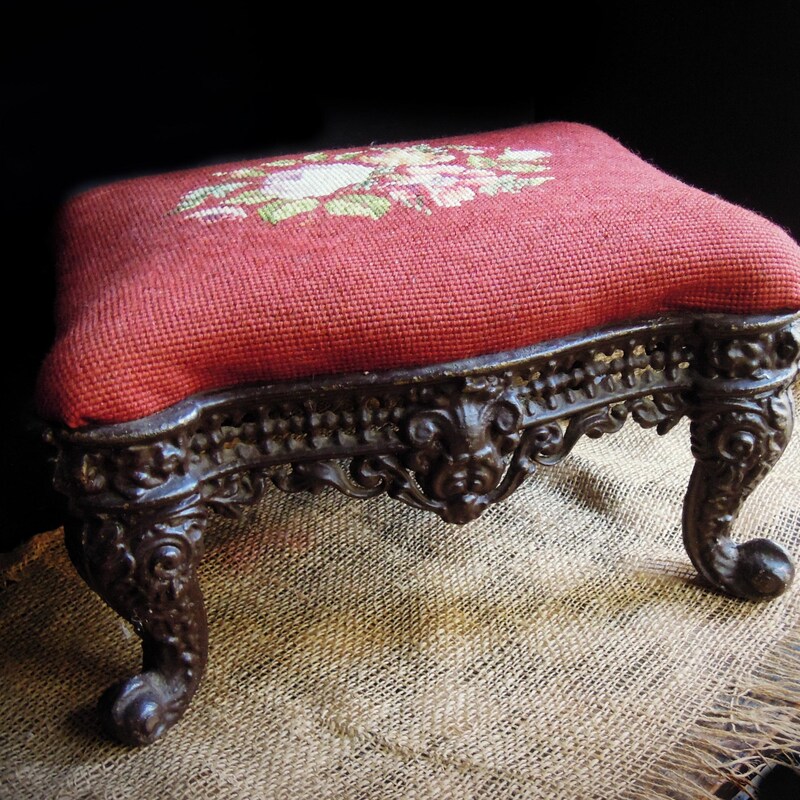 Antique Footstool - Etsy