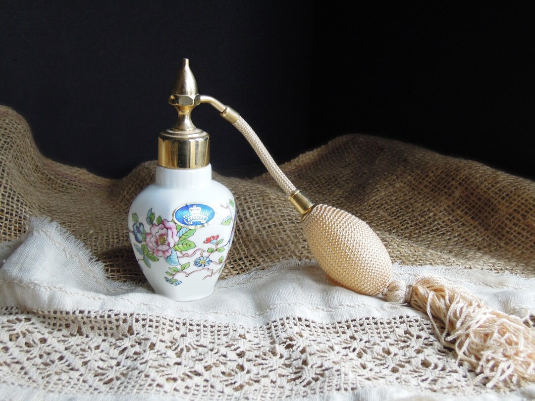 Vintage Perfume Bottle Atomizer Aynsley Bone China Pembroke Pattern ...