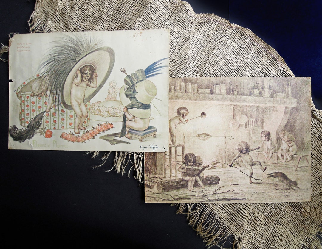 Two Antique French Georges Redon Foyot Café De Paris / Pre Catelan ...