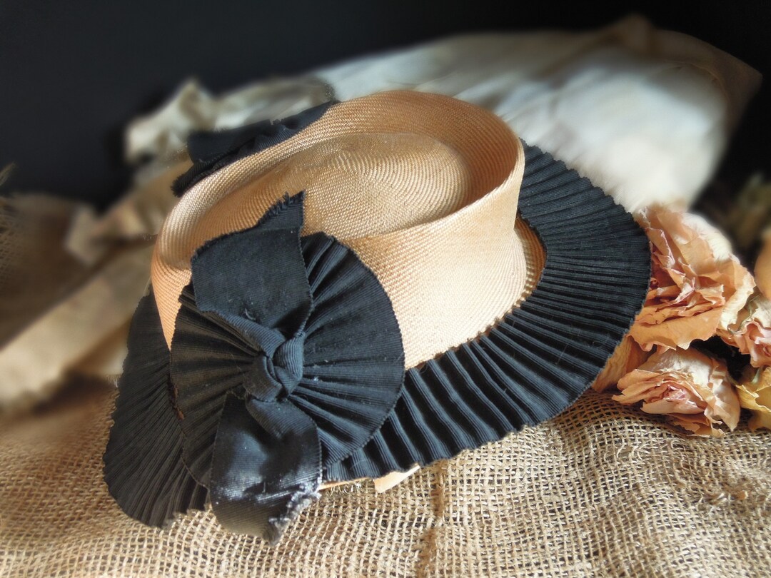 Vintage Antique 1940s Straw Hat / Vintage Fascinator Style Hat ...