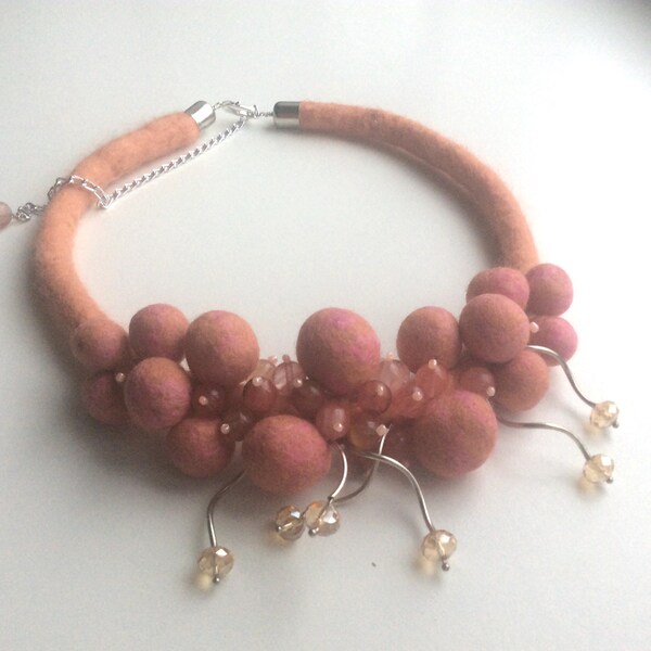 Peach Color Necklace - Etsy