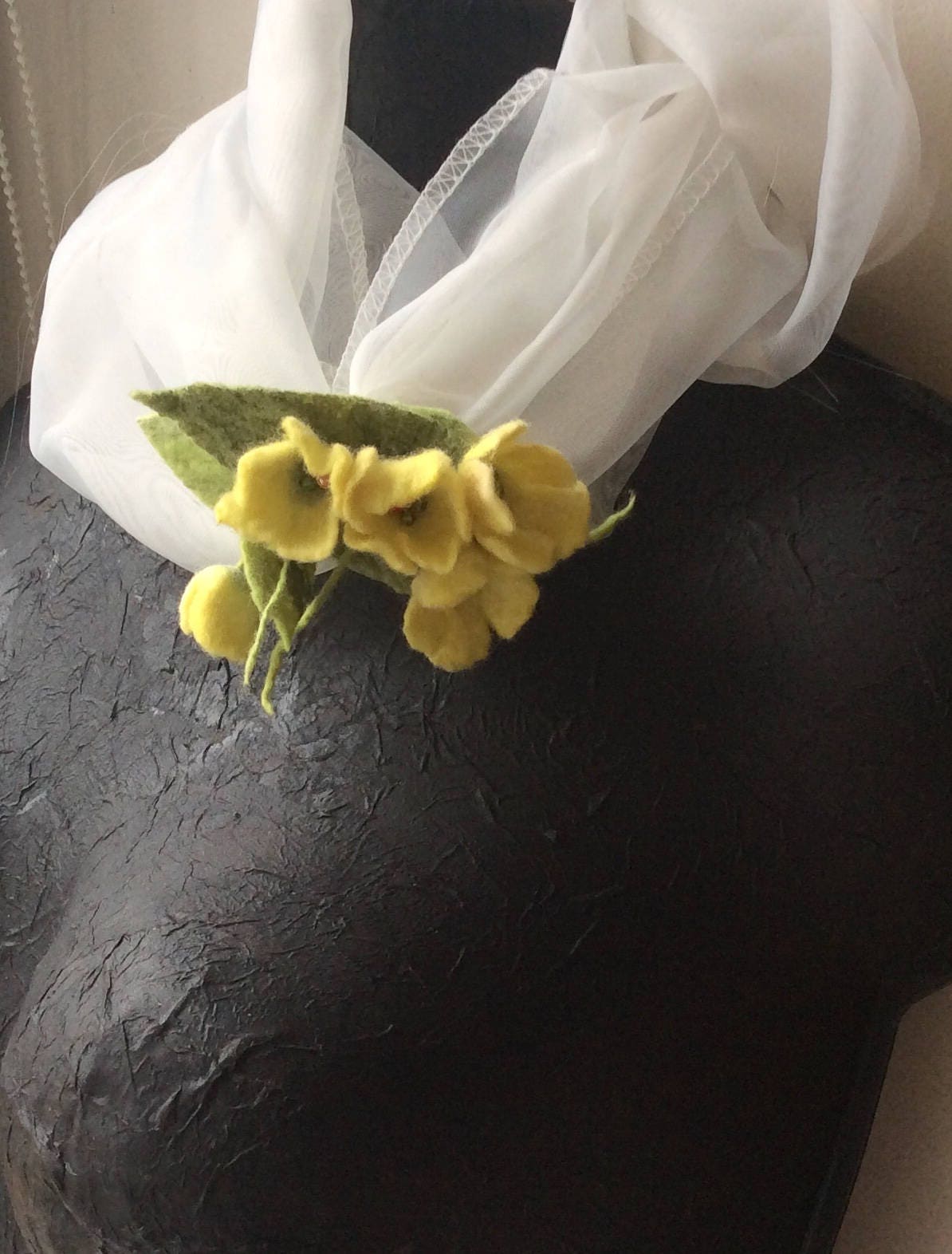 Felt Brooch Yellow Flowers Handmade Felt Brooch Wool - Etsy