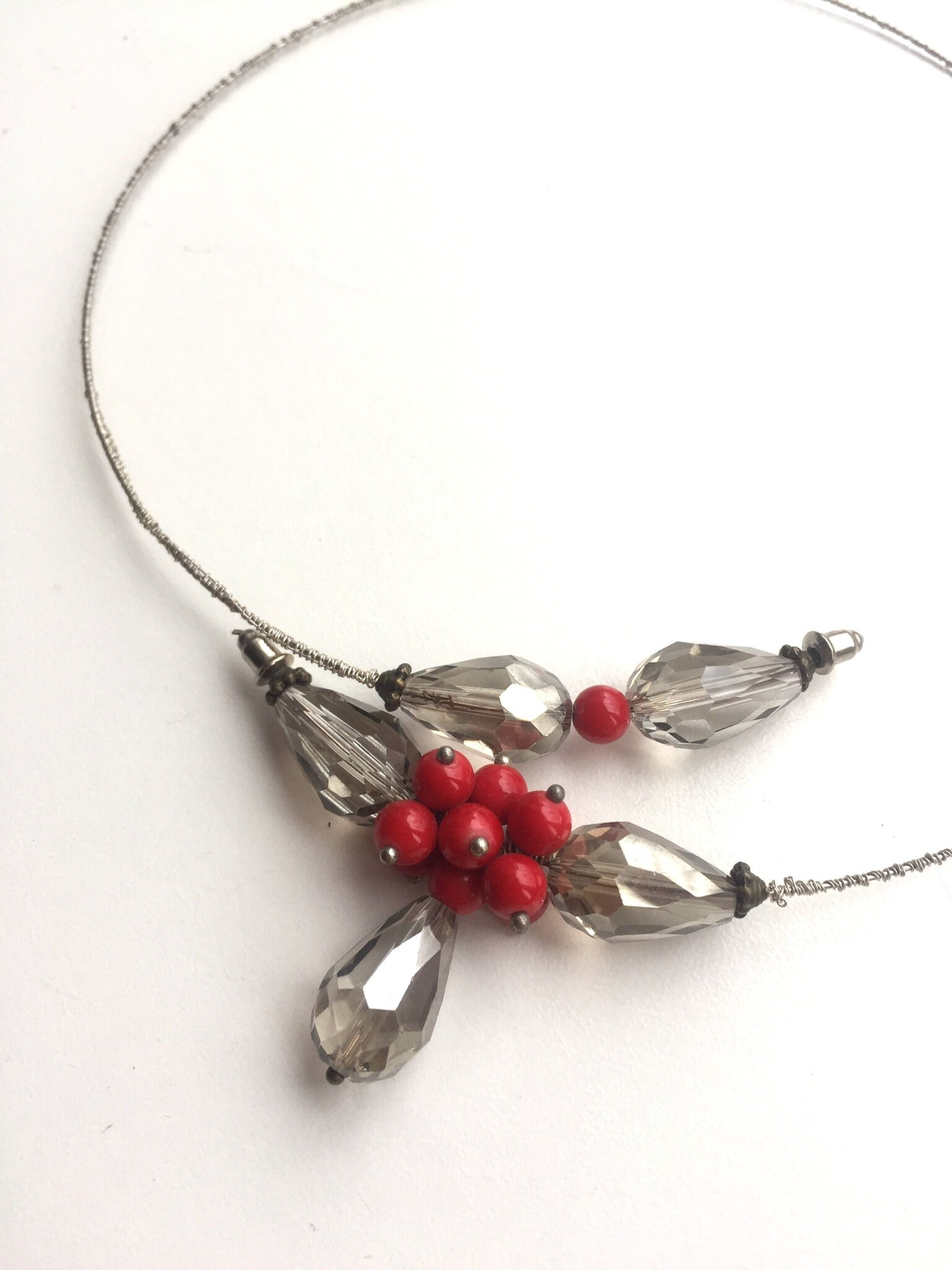 Memory Wire Necklace with beads Necklace Memory wire | Etsy