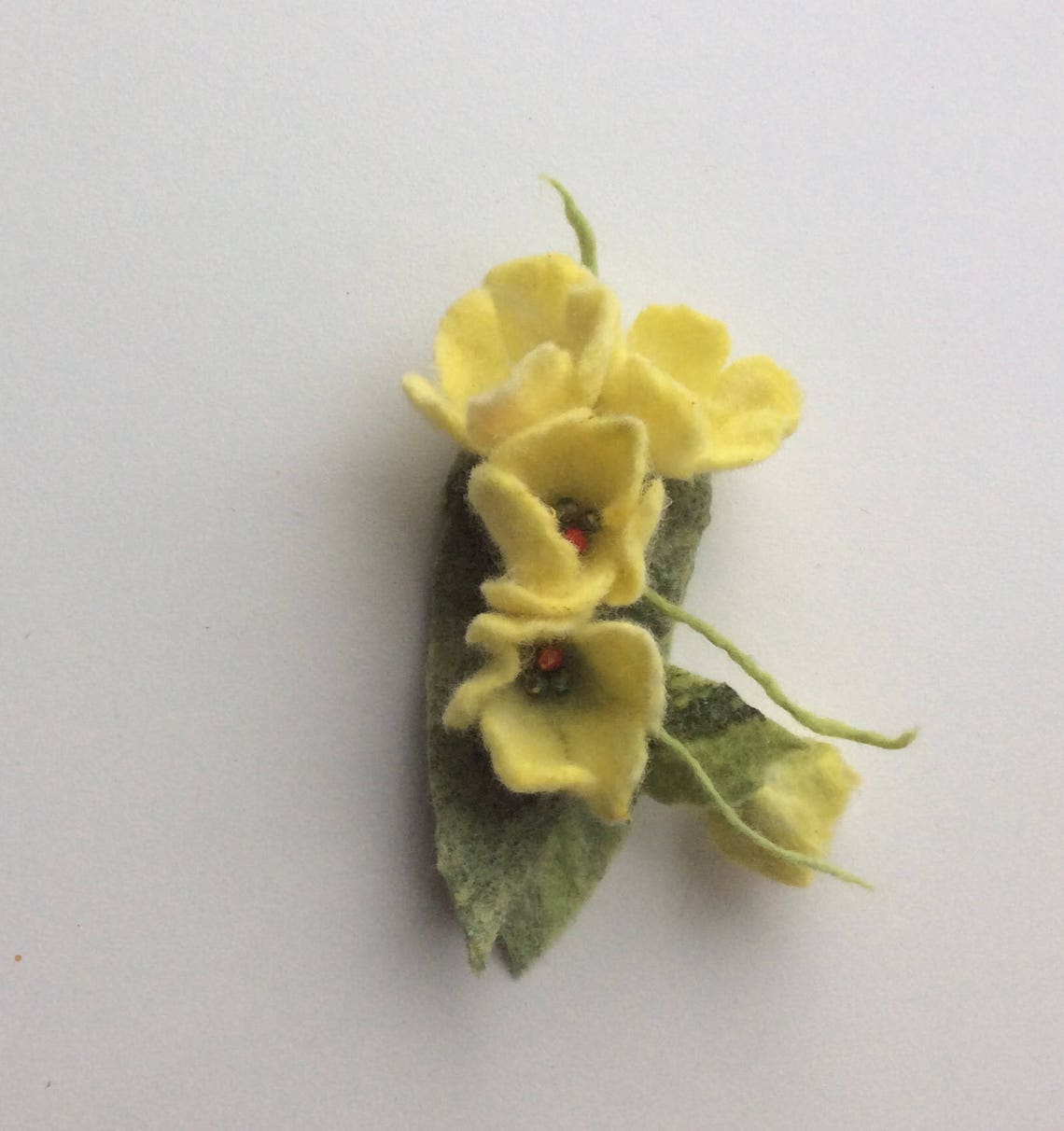 Felt Brooch Yellow Flowers Handmade Felt Brooch Wool - Etsy