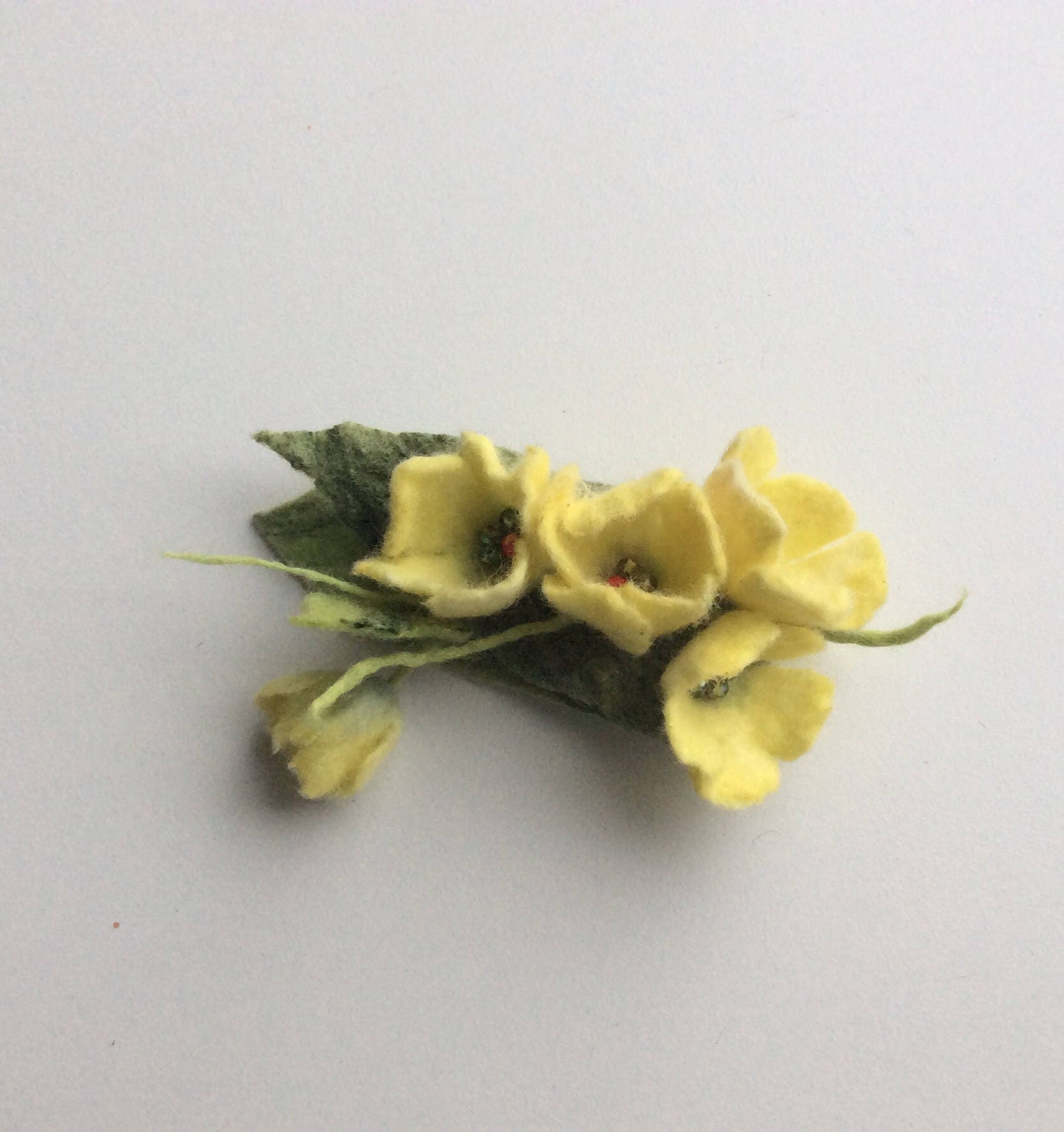 Felt Brooch Yellow Flowers Handmade Felt Brooch Wool - Etsy