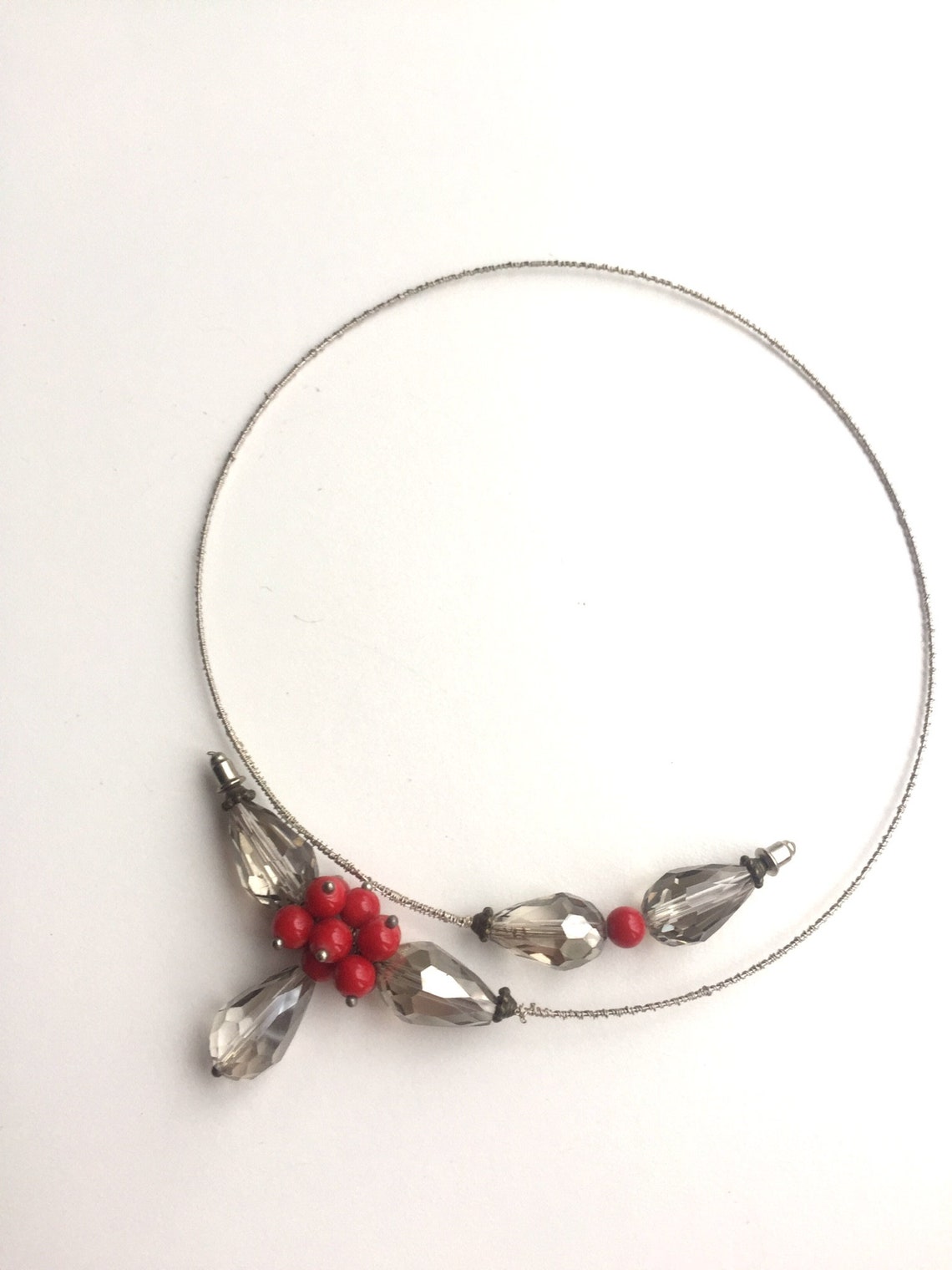 Memory Wire Necklace With Beads Necklace Memory Wire Necklace - Etsy