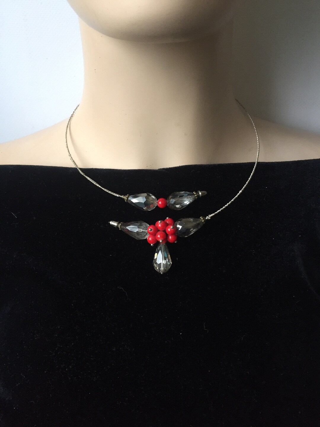 Memory Wire Necklace With Beads Necklace Memory Wire Necklace Handmade ...