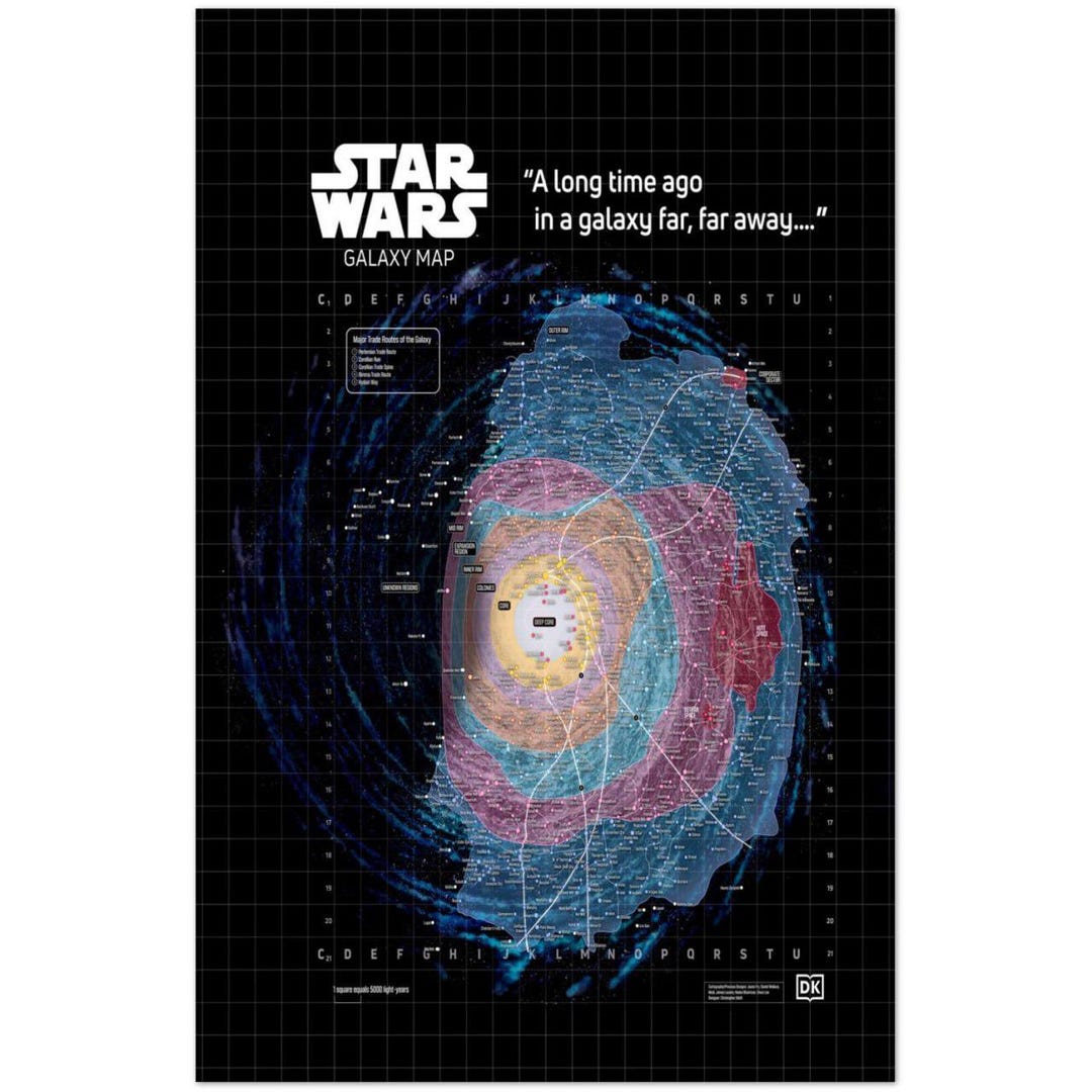 Star Wars Galaxy Map Poster A Long Time Ago in A Galaxy Far Far Away - Etsy