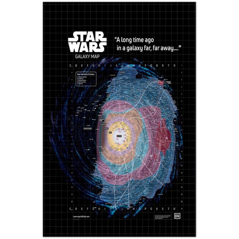 Star Wars Galaxy Map Poster A Long Time Ago in A Galaxy Far Far Away - Etsy