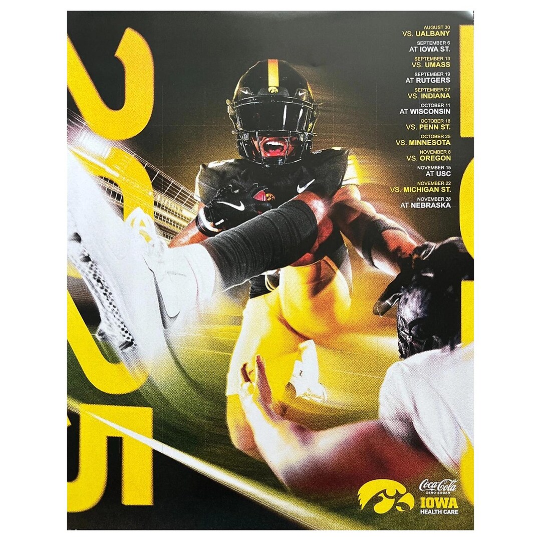 2025 Iowa Hawkeyes Football Poster Official - Etsy