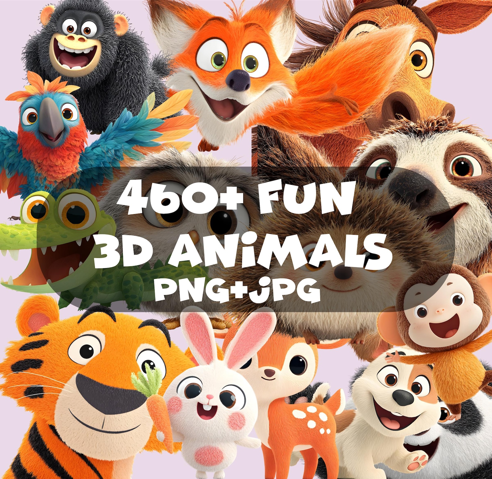 3D Baby Animals Clipart Bundle | PNG & JPEG Files (digital Download) - Etsy