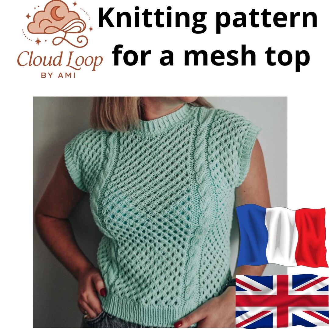 Handmade Knit Top Pattern – Seamless Cable Knit Summer Blouse – Gift ...
