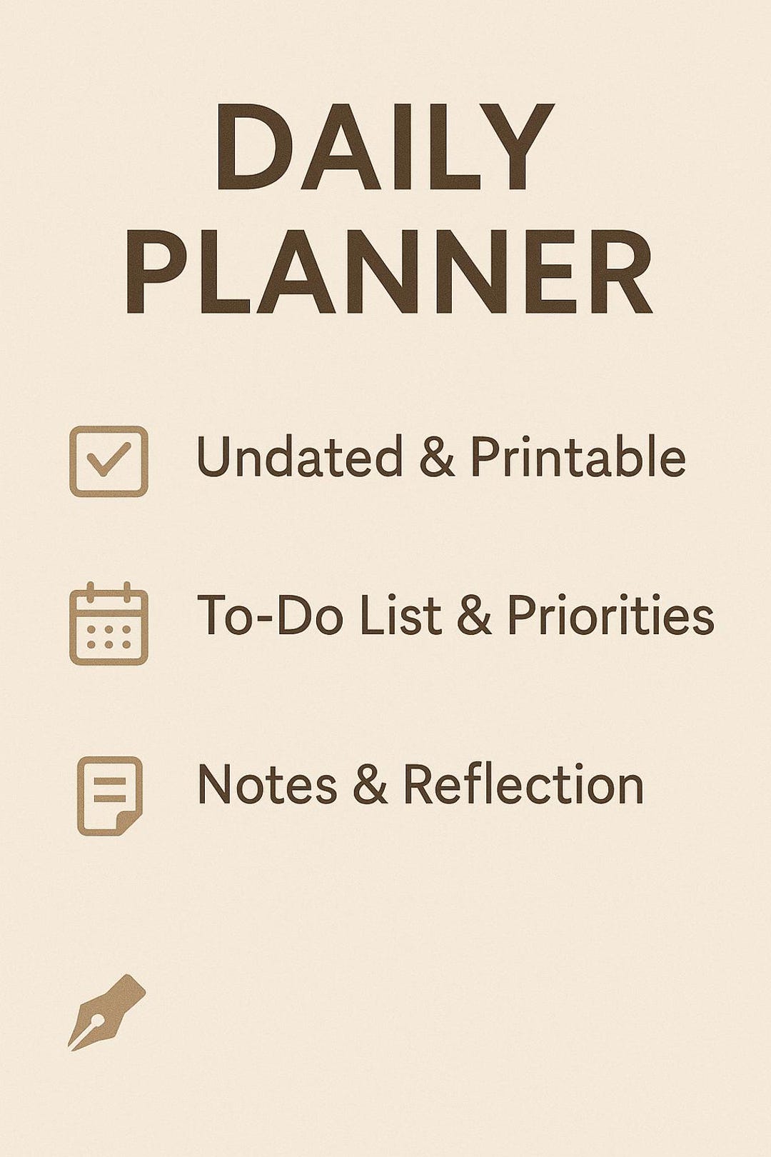 Printable Daily Planner | Minimalist To-do List & Productivity Sheet ...